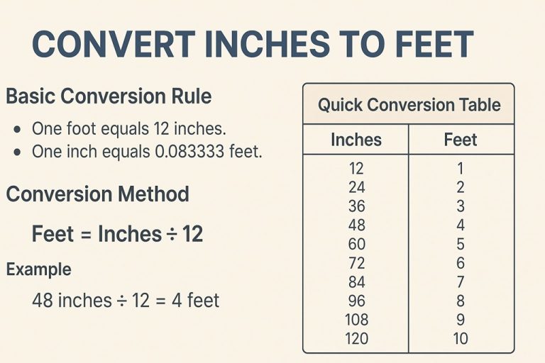 Convert Inches to Feet